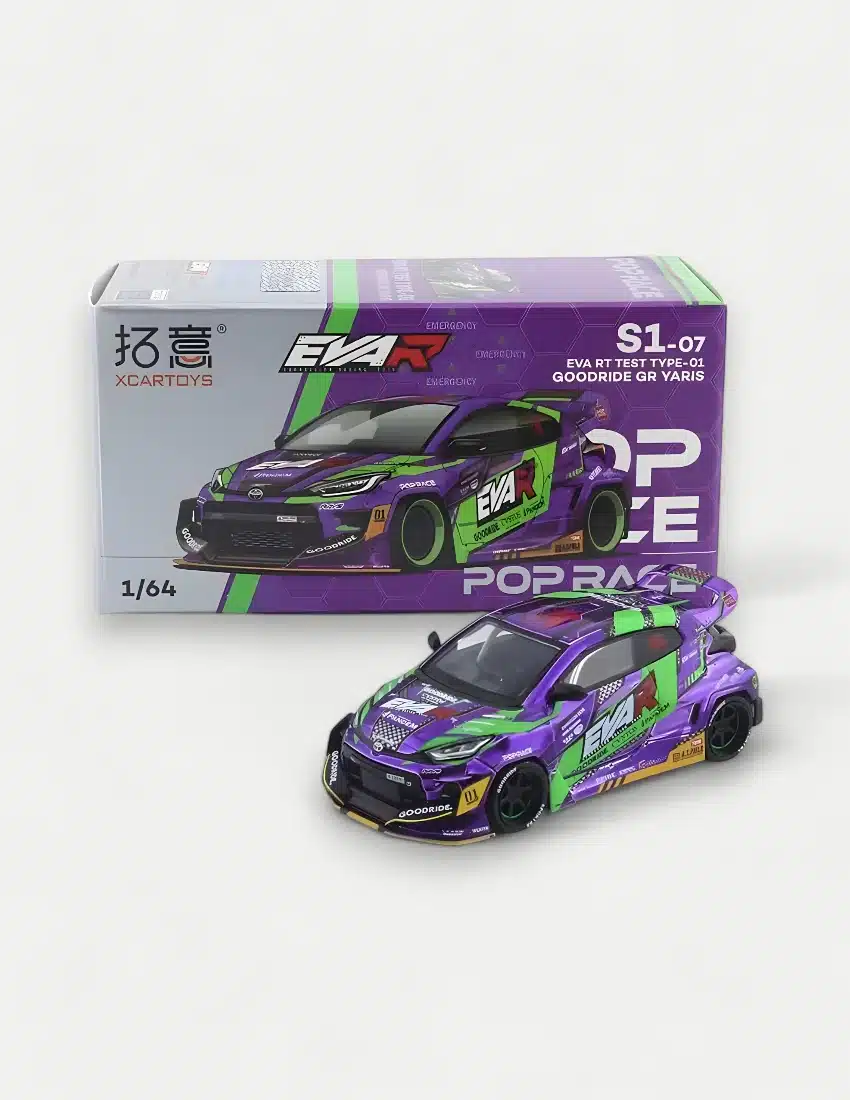 XCARTOYS x POP RACE 1:64 Scale Toyota GR Yaris Pandem EVA RT Test Type ...
