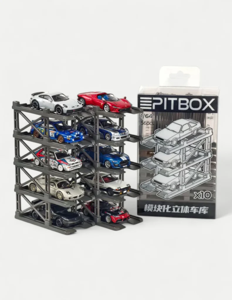 PITBOX 1:64 Diecast Car Modular Parking Rack Display | Diorama - Weye ...