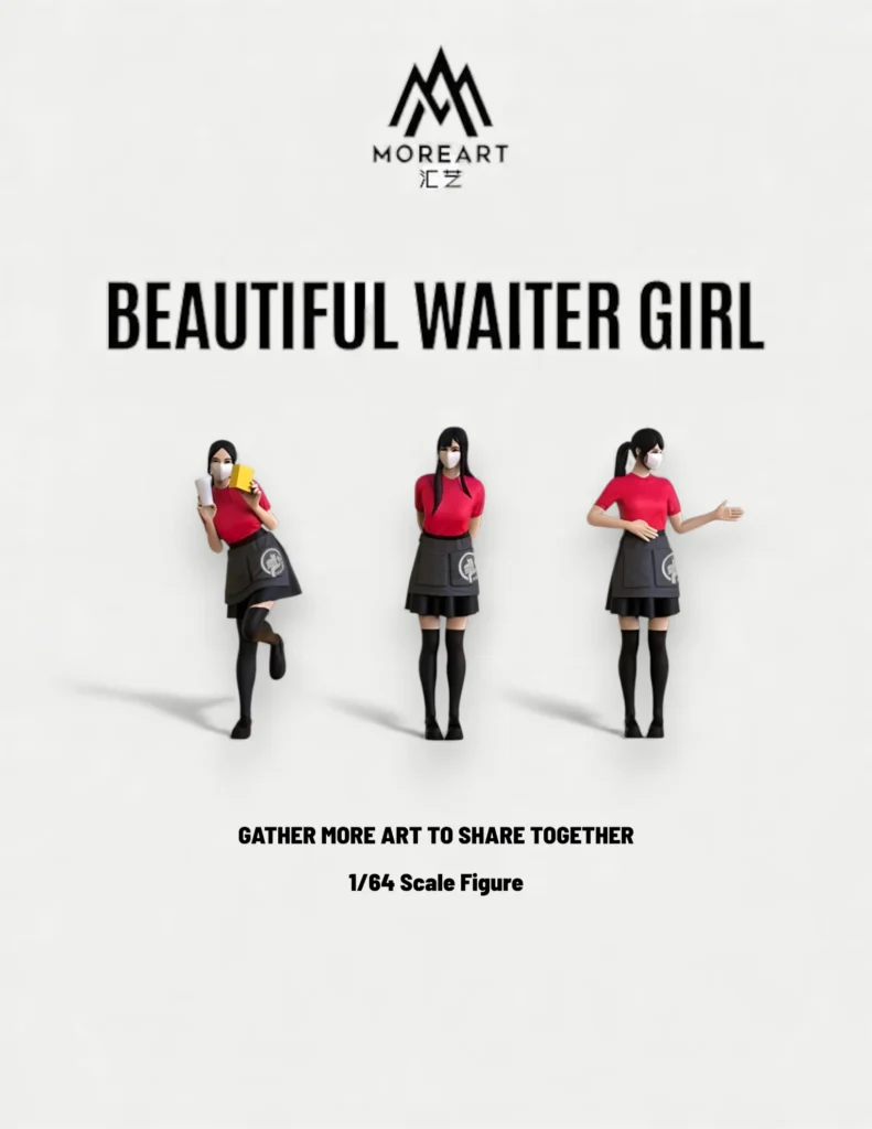 Moreart 1:64 Scale Resin Fast Food Waitress Figure Set (3pcs) - Weye ...