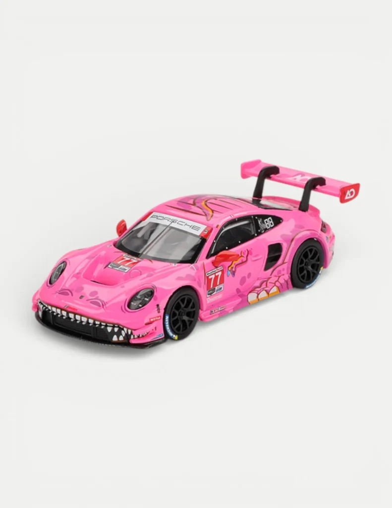 MINI GT 1052 Pink Porsche 911 GT3 R #77 AO Racing Roxy livery